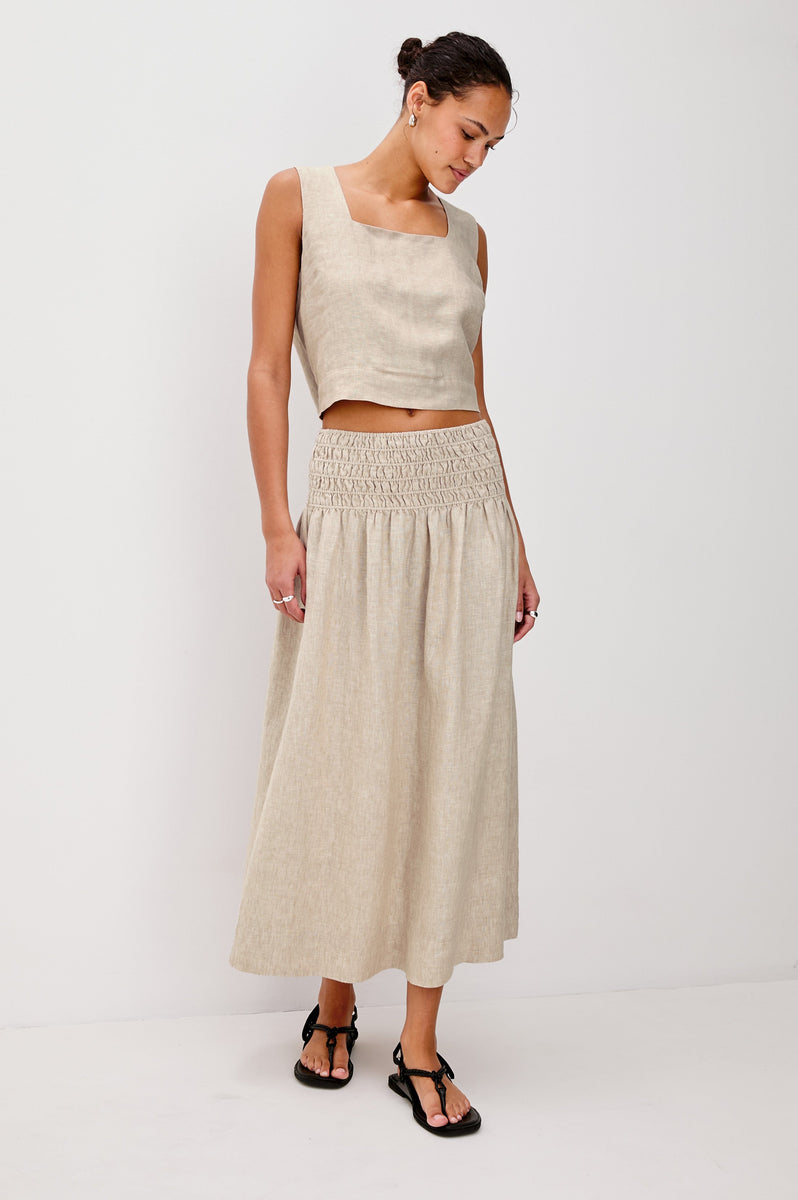ALESSA SKIRT - HEATHERED FLAX – Rails EU