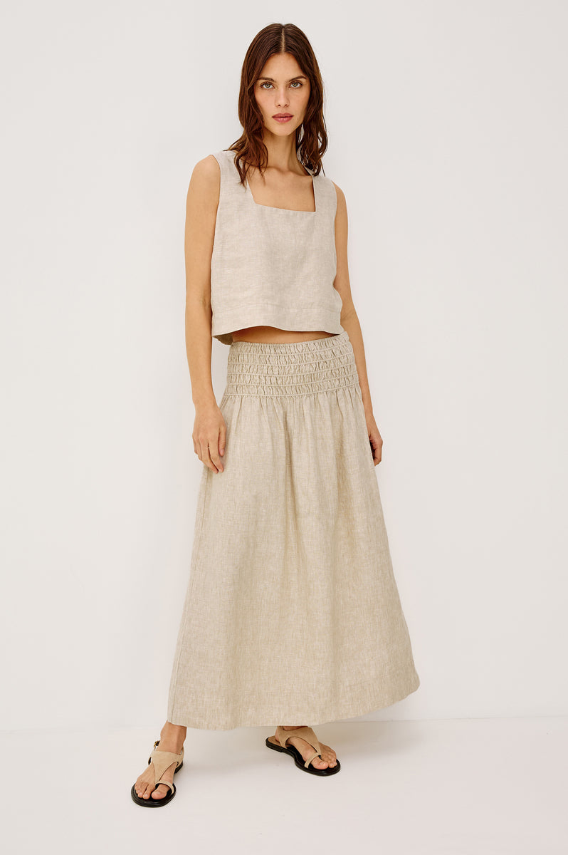 ALESSA SKIRT - HEATHERED FLAX – Rails EU