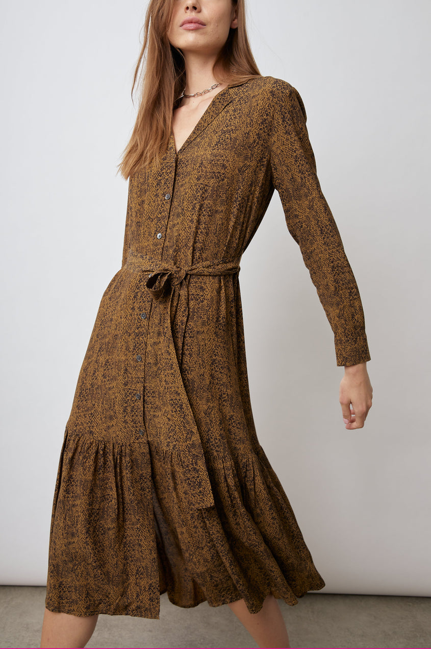 BEATRICE DRESS - SEPIA PYTHON – Rails EU