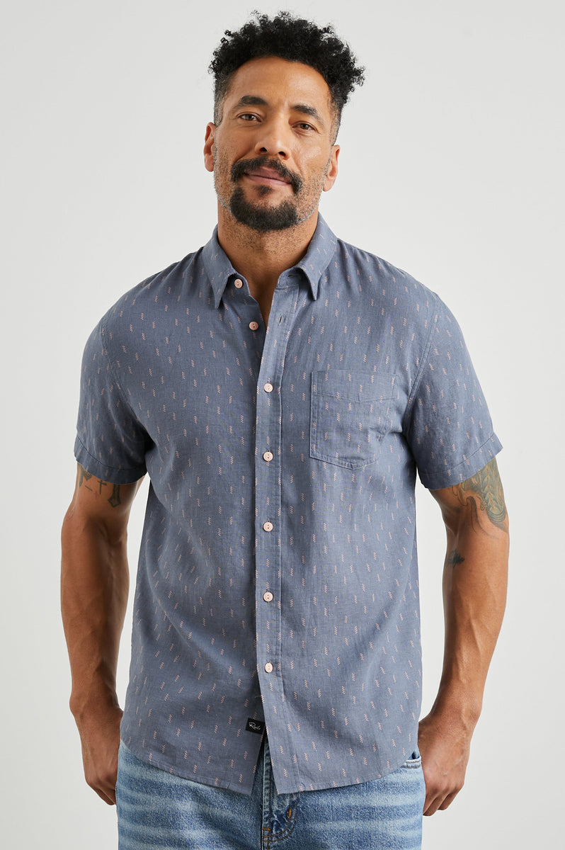 CARSON SHIRT - LOUIS LEAF SLATE – Rails EU