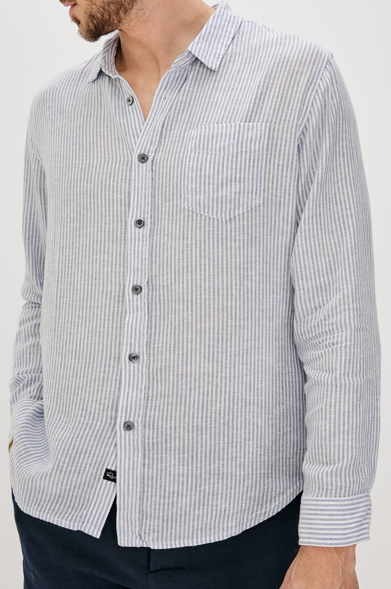 CONNOR SHIRT - DENIM WHITE RAILROAD – Rails EU