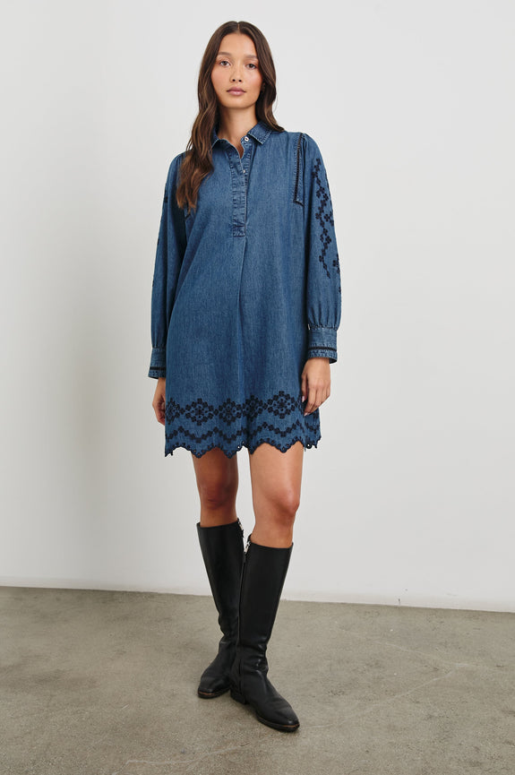 FERNANDA DRESS - DARK VINTAGE WASH – Rails EU