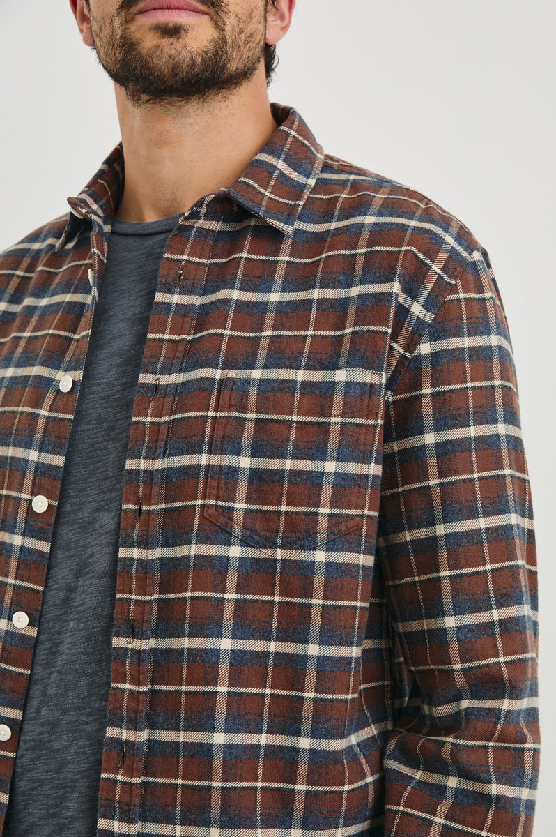 FORREST SHIRT - HICKORY BLUE MELANGE – Rails EU