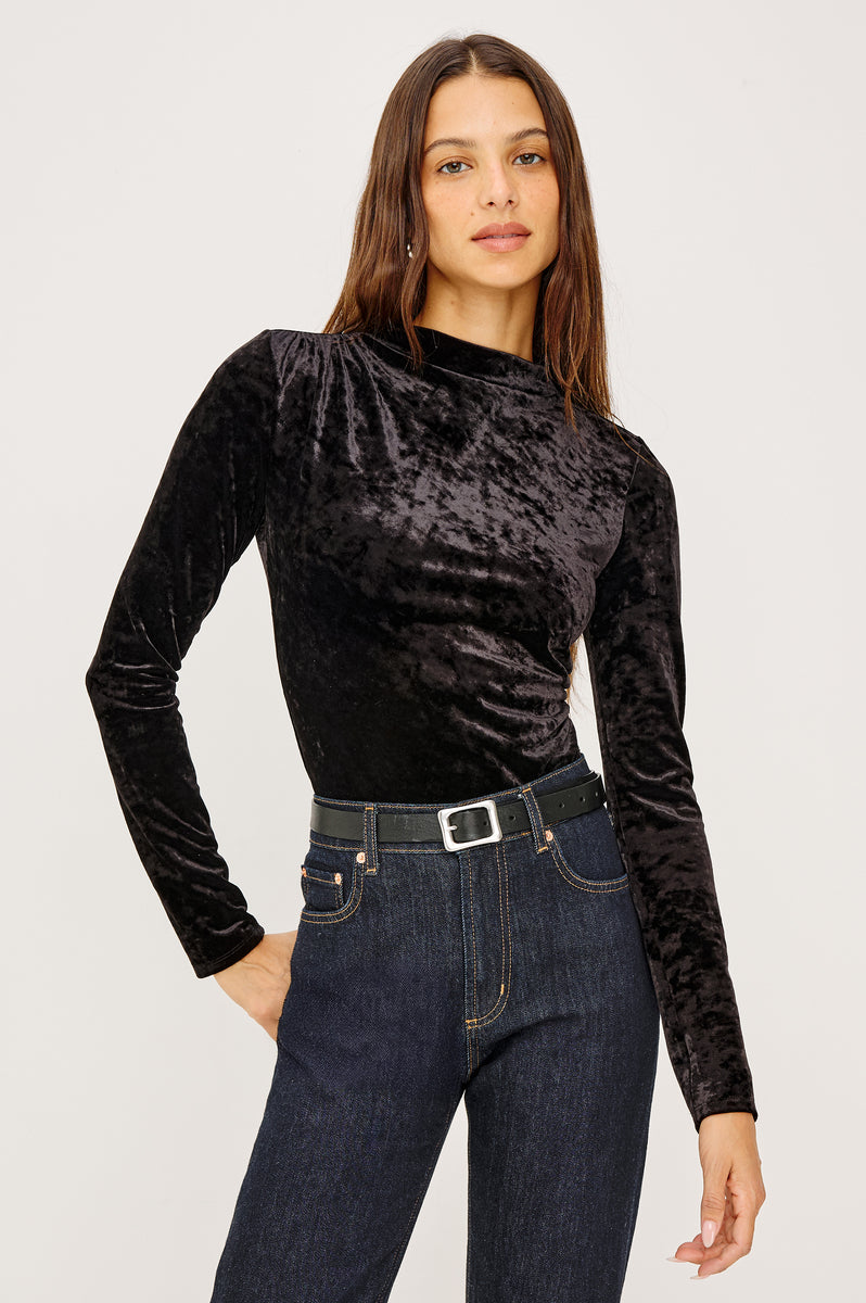 JOELLE TOP - BLACK VELVET – Rails EU