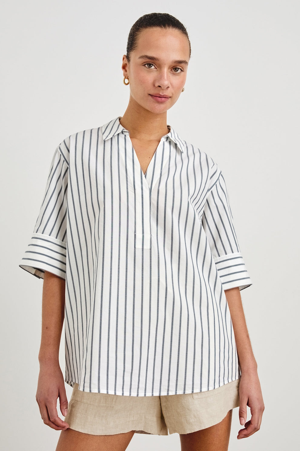 JUDA TOP - CHALK SLATE STRIPE – Rails EU