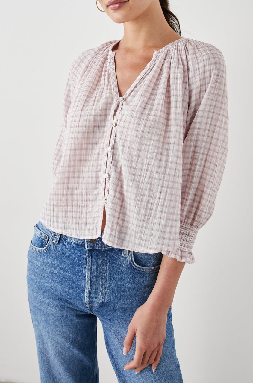 MARIAH TOP - SOFT ROSE CHECK – Rails EU